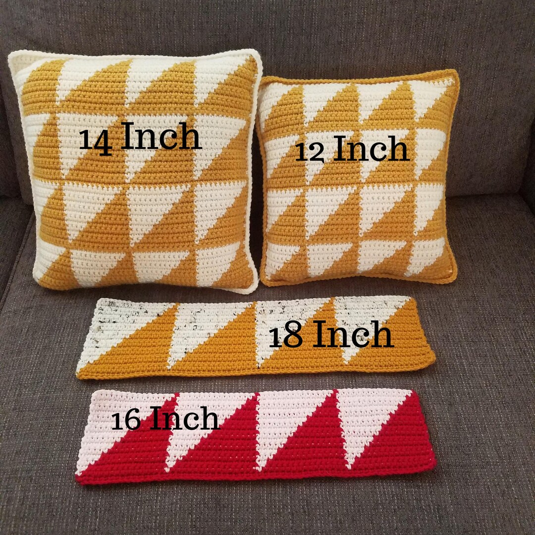 Crochet Modern Pillow Triangle Design 16 X 16 - Etsy