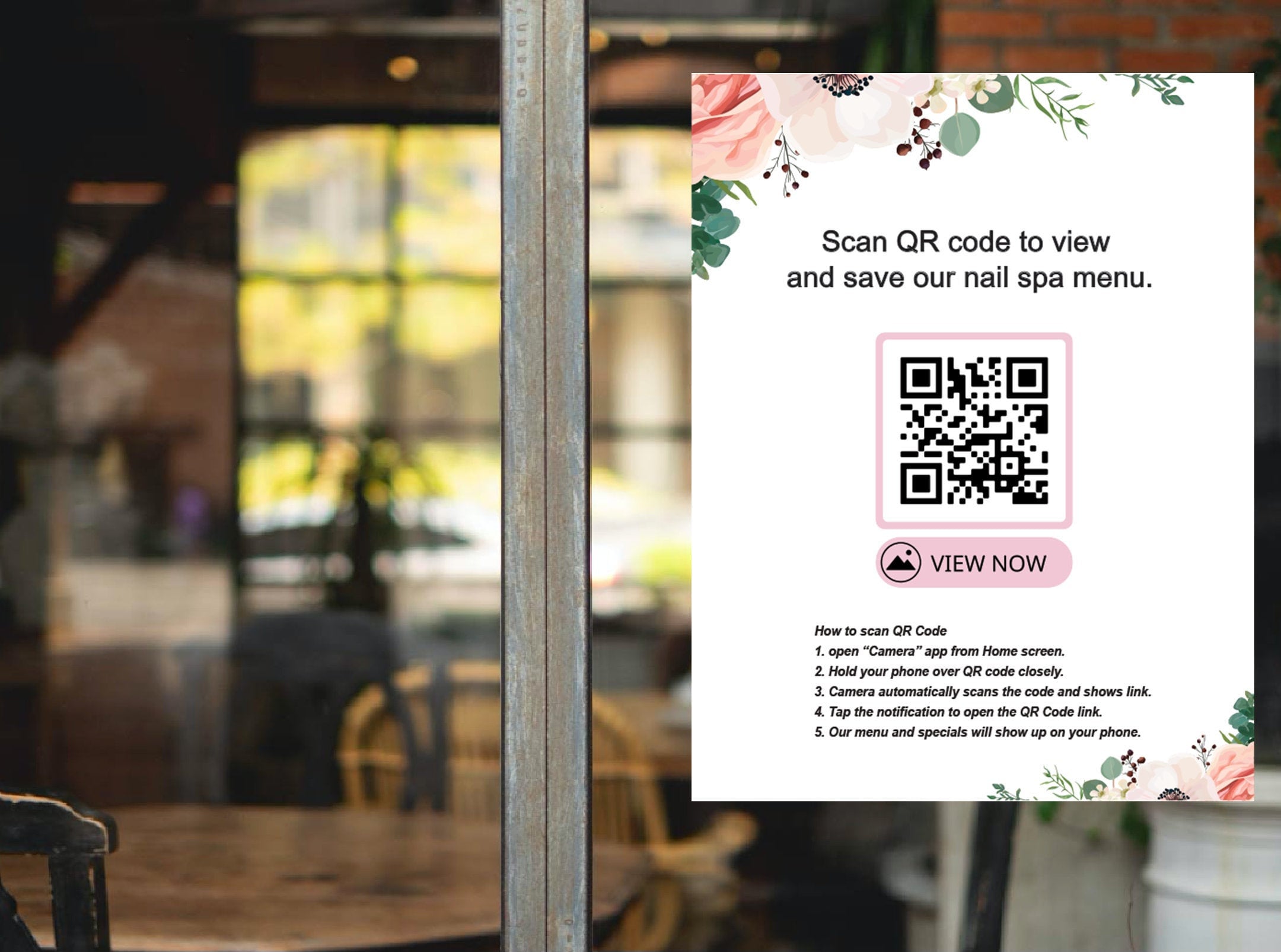 Nail Spa Menu and QR Code Custom Design - Etsy