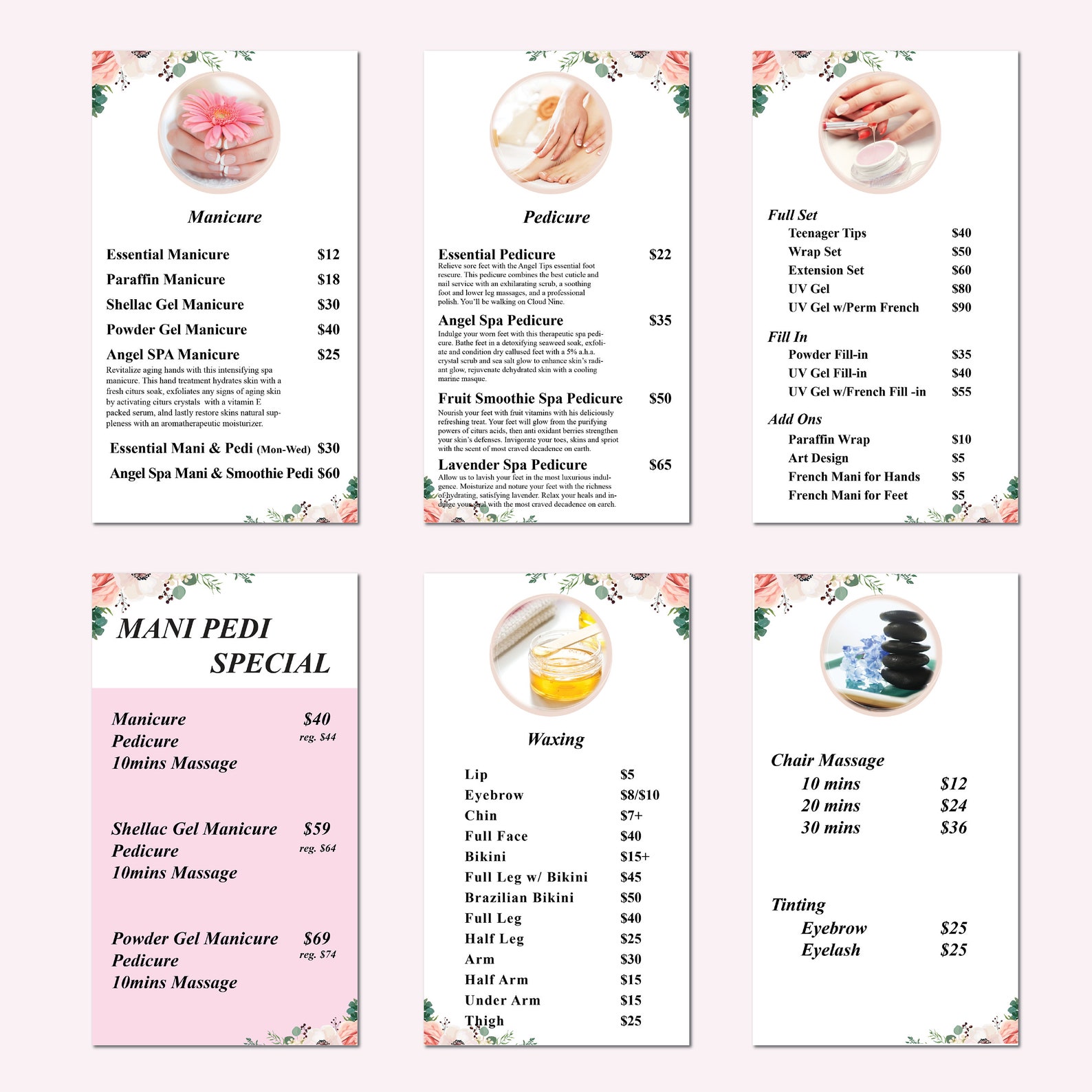 Nail Spa Menu and QR Code Custom Design - Etsy