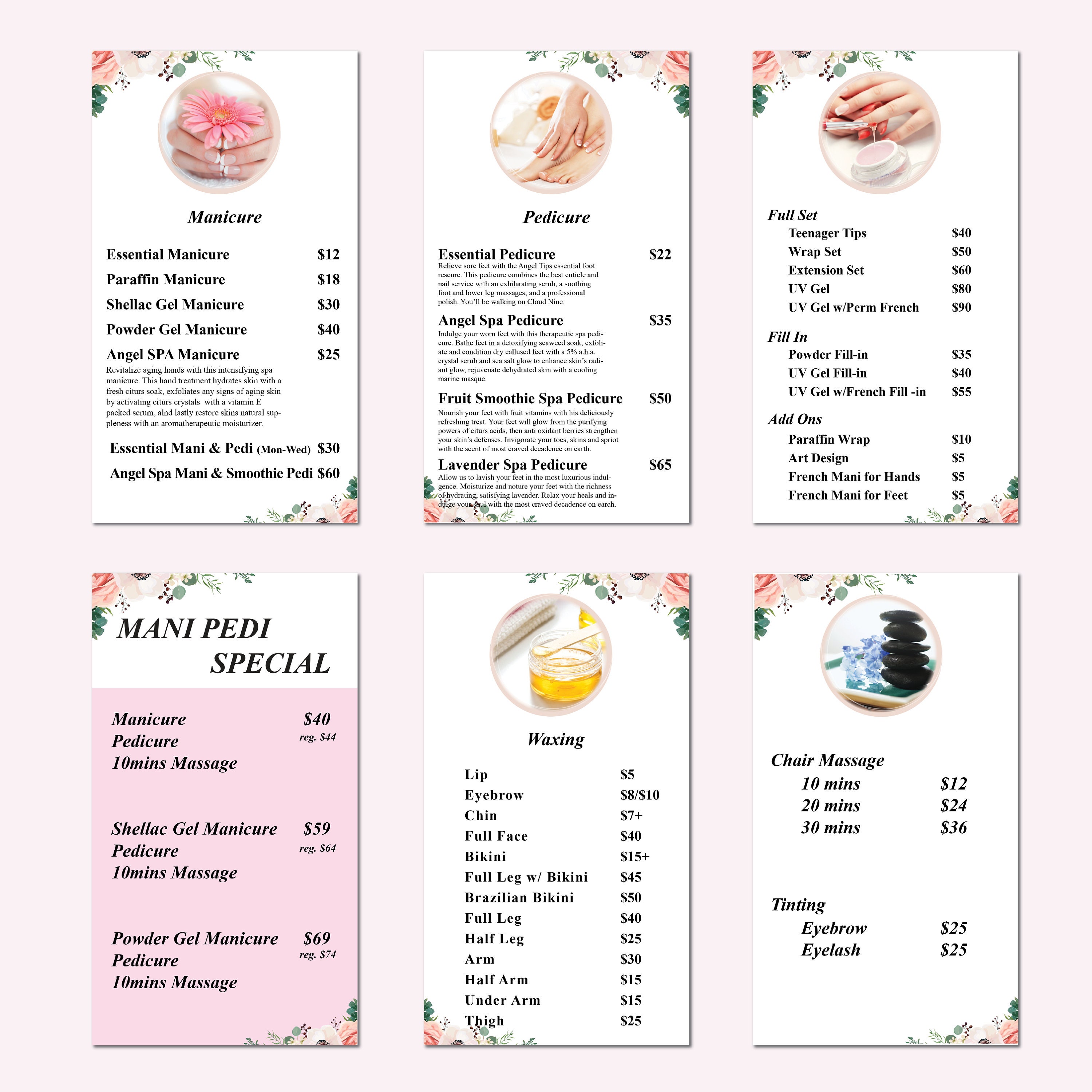 Nail Spa Menu and QR Code Custom Design - Etsy