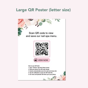 Nail Spa Menu and QR Code Custom Design - Etsy