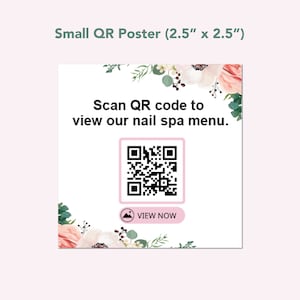 Nail Spa Menu and QR Code Custom Design - Etsy