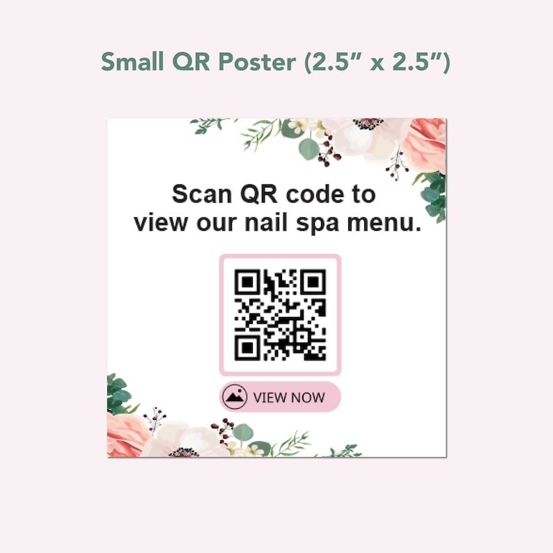 Nail Spa Menu and QR Code Custom Design - Etsy