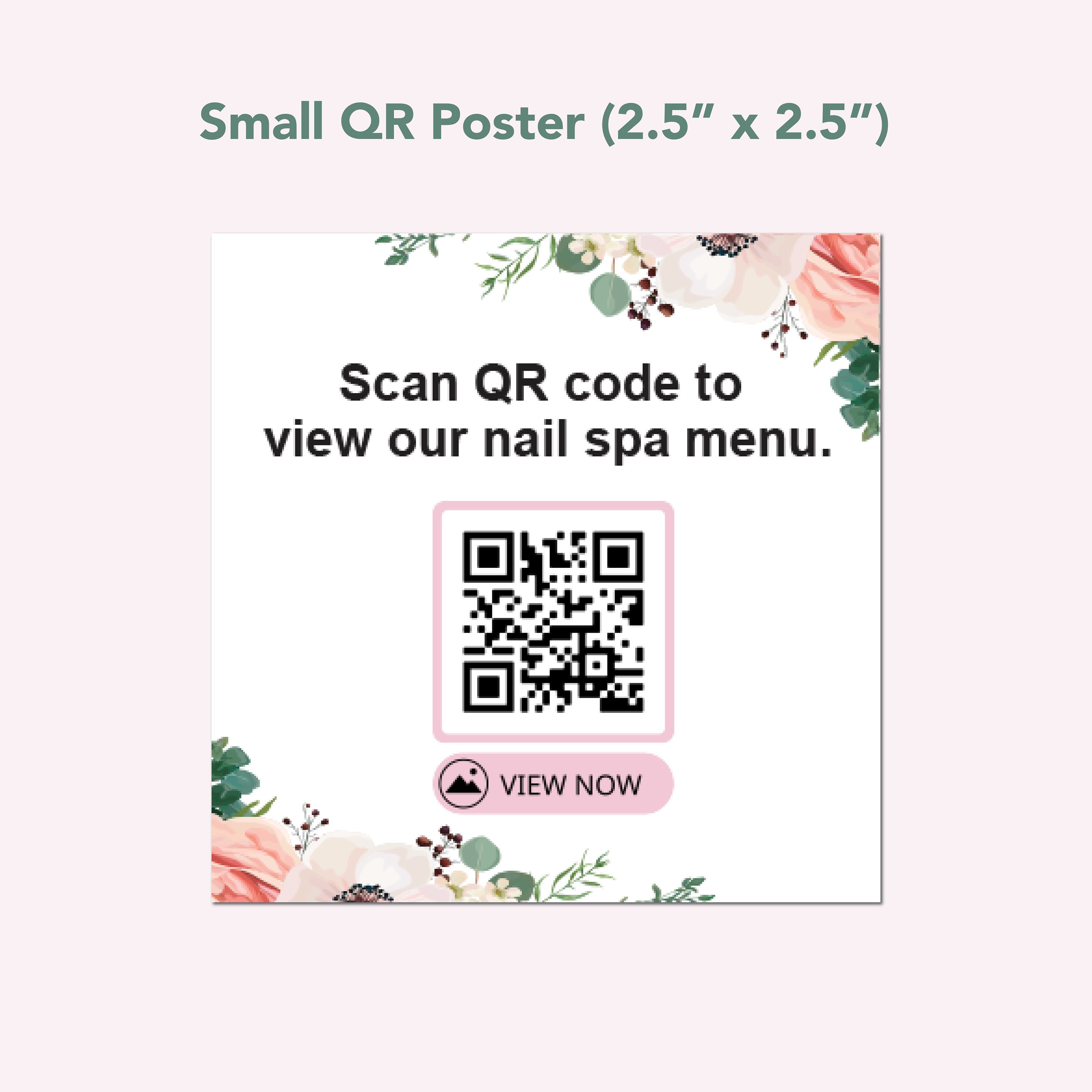 Nail Spa Menu and QR Code Custom Design - Etsy
