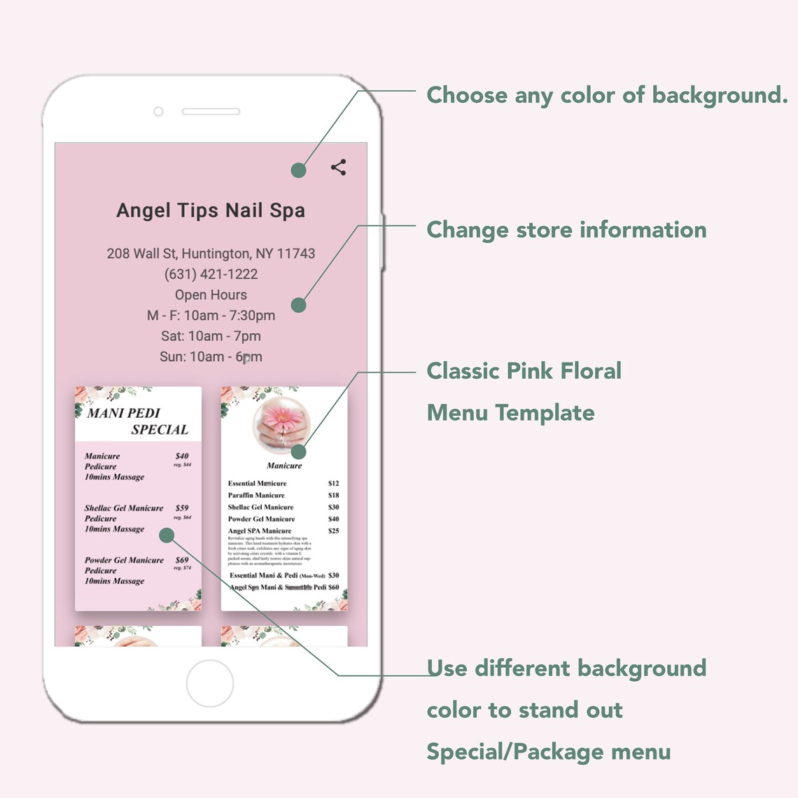 Nail Spa Menu and QR Code Custom Design - Etsy