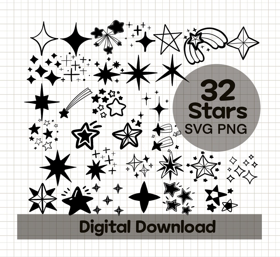 Star SVG Bundle, Star SVG, Sparkle Svg, Night Star Svg, Shinning Star ...
