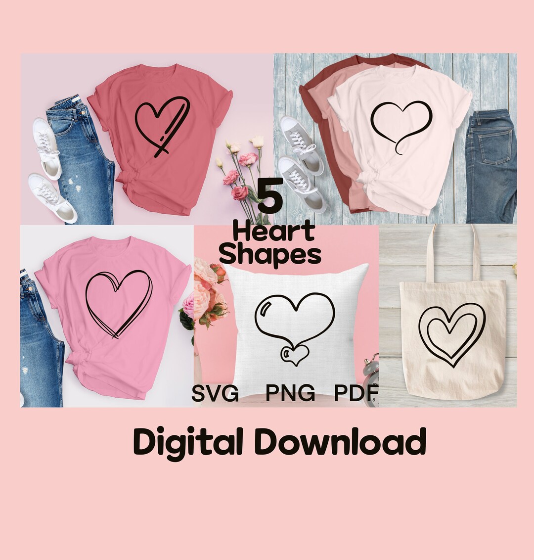 Heart Svg Bundle, Heart Svg, Hand Drawn Heart Svg, Open Heart Svg ...