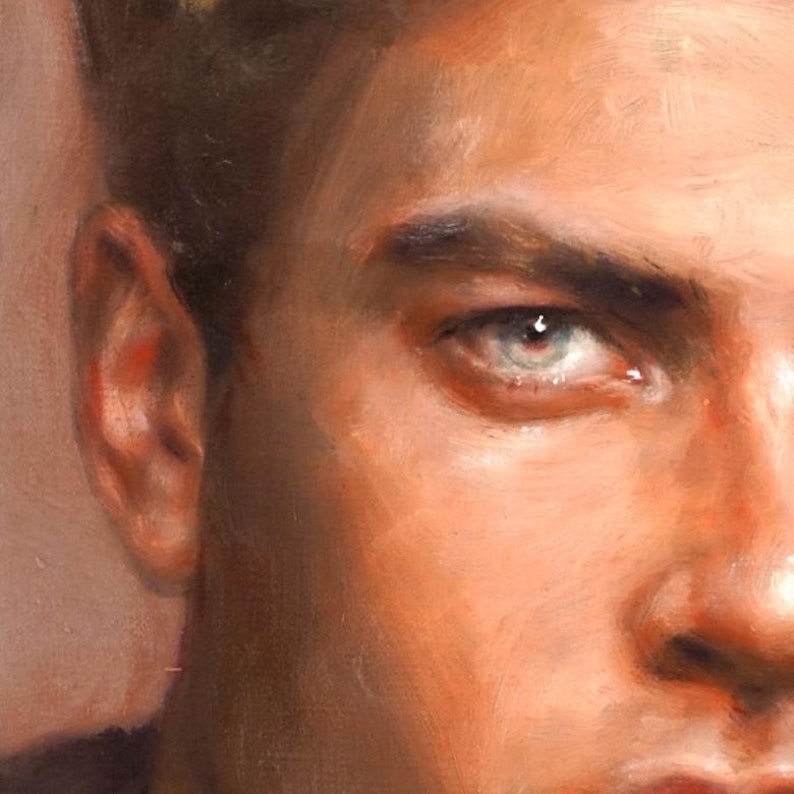 Original Oil Painting Young Man Portrait Handsome - Etsy