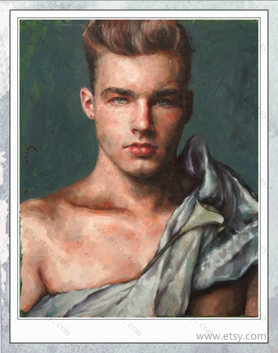 Watercolor Painting Portrait Man