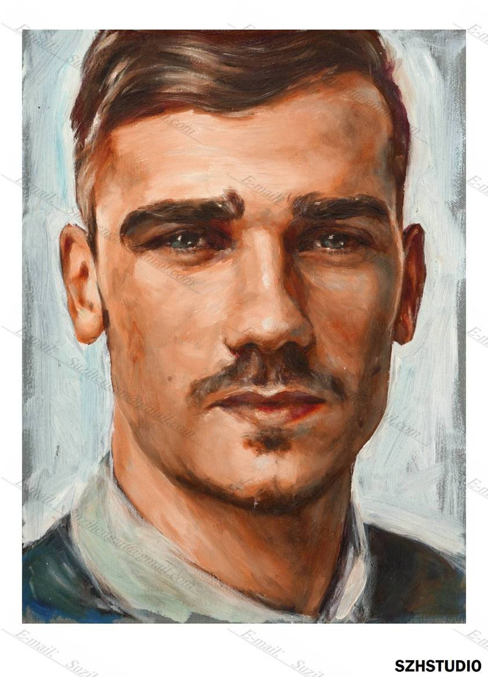 Original Oil Painting Young Man Portrait Handsome - Etsy