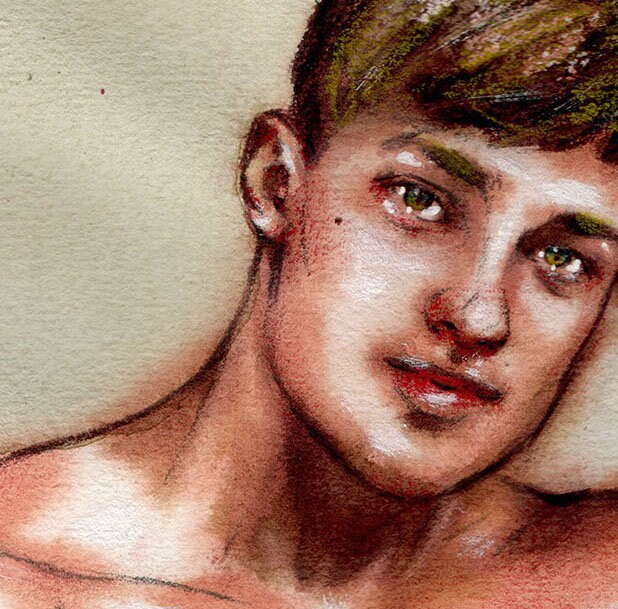 Original Watercolor Painting of a Young Man - Etsy