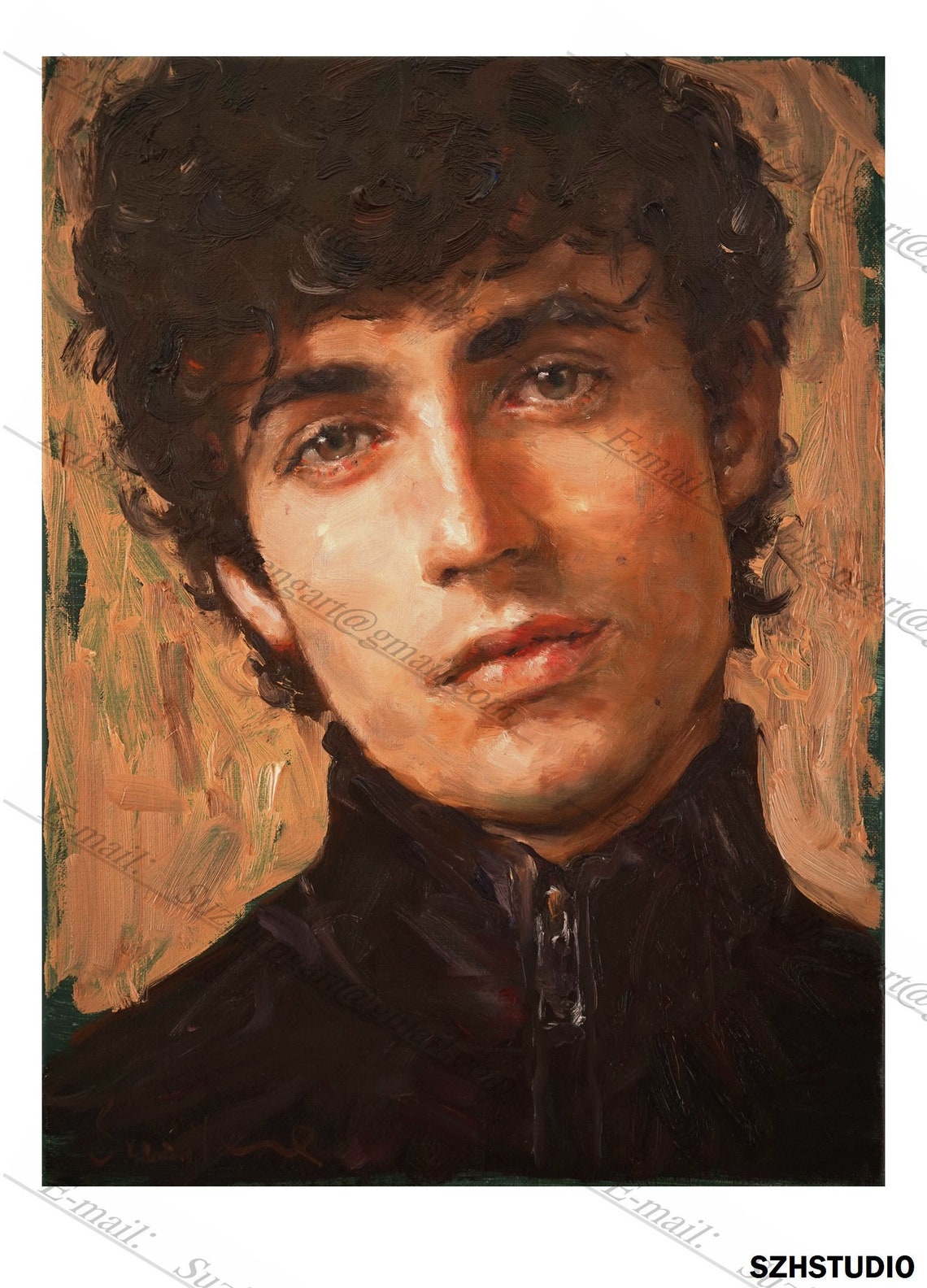 Original Oil Painting Young Man Portrait Handsome - Etsy