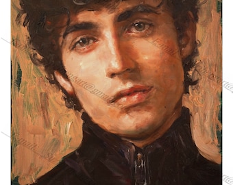 Original Oil Painting Young Man Portrait Handsome - Etsy