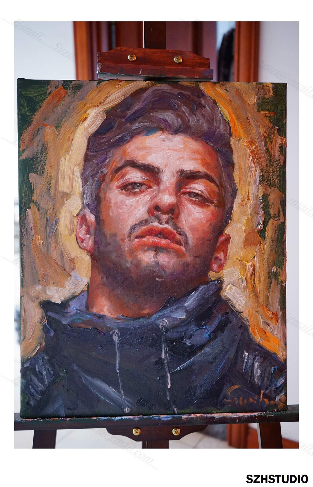 Original Oil Painting Handsome Young Man Portrait - Etsy