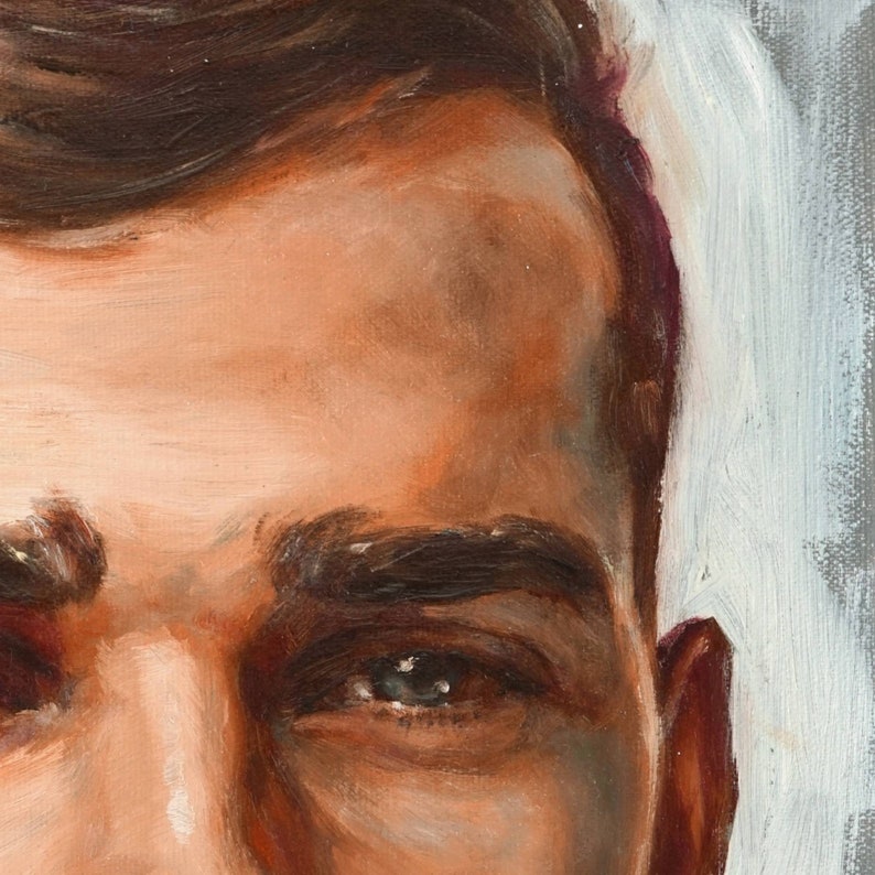 Original Oil Painting Young Man Portrait Handsome - Etsy