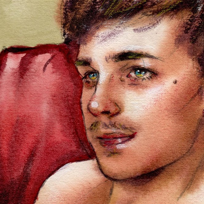 Original Watercolor Painting of a Young Man - Etsy
