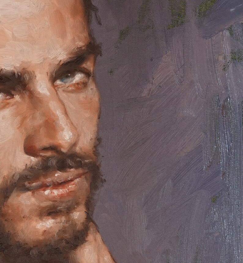 Original Oil Painting Handsome Young Man Portrait - Etsy