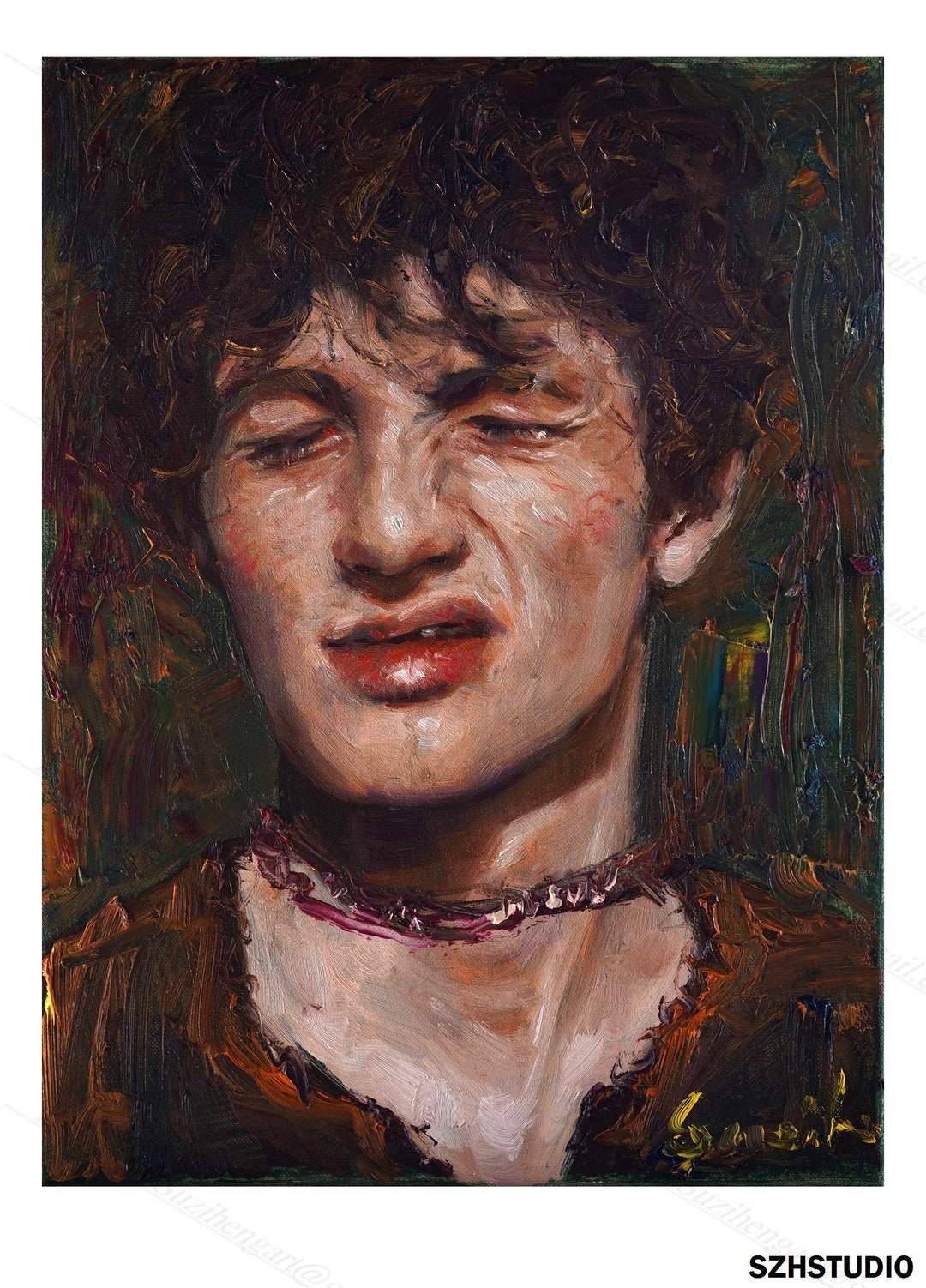 Original Oil Painting Young Man Portrait Handsome - Etsy