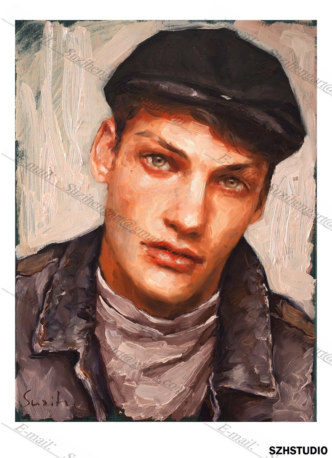 Original Oil Painting Young Man Portrait Handsome - Etsy