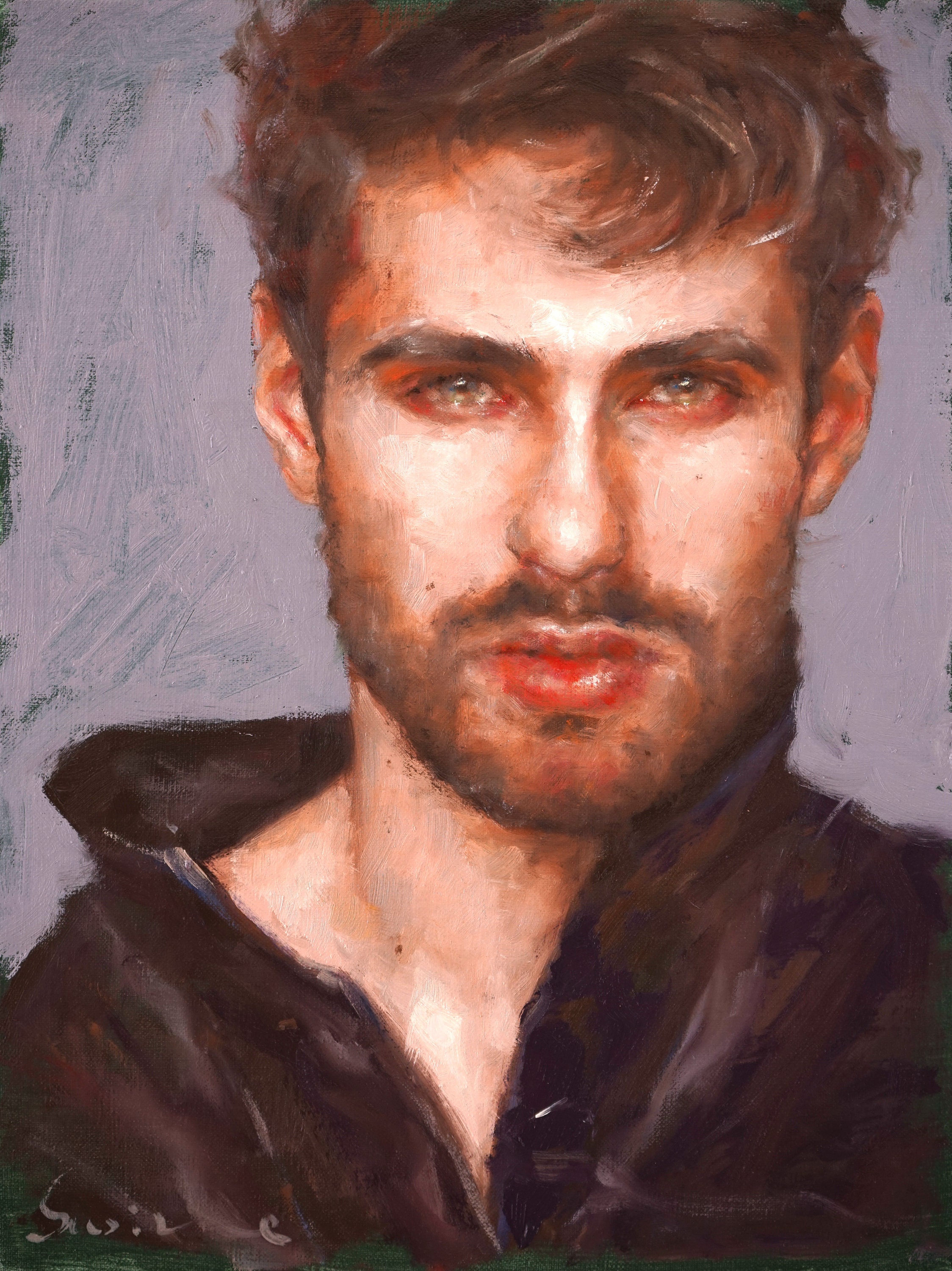 Original Oil Painting Young Man Portrait Handsome - Etsy