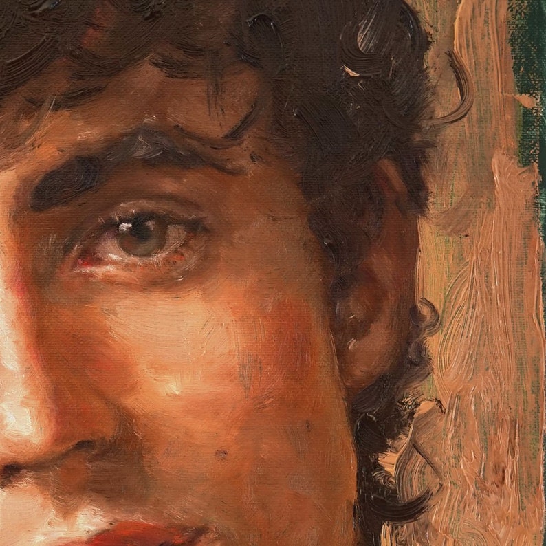 Original Oil Painting Young Man Portrait Handsome - Etsy