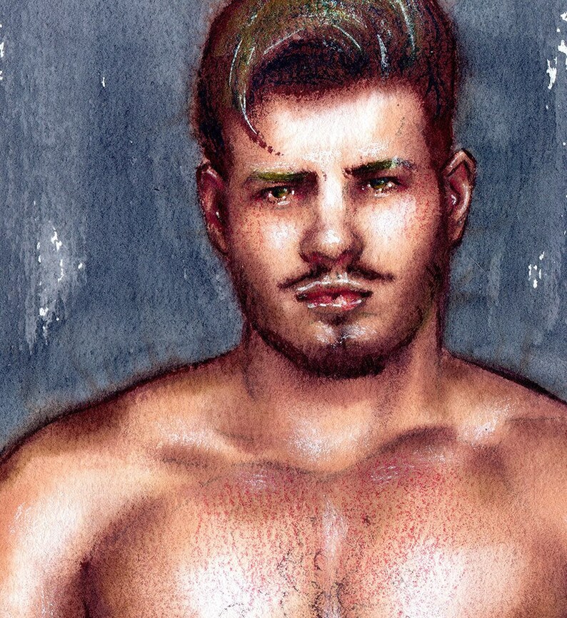 Original Watercolor Painting of a Young Man - Etsy