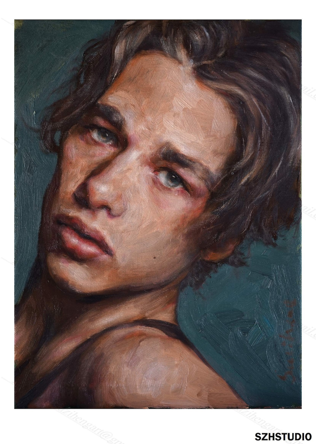 Original Oil Painting Young Man Portrait Handsome - Etsy UK