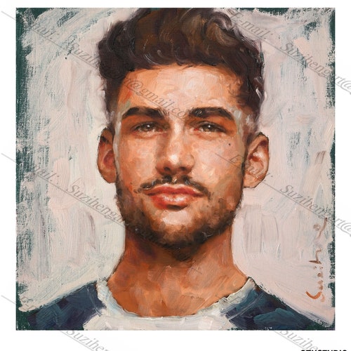 Original Watercolor Painting of a Young Man - Etsy