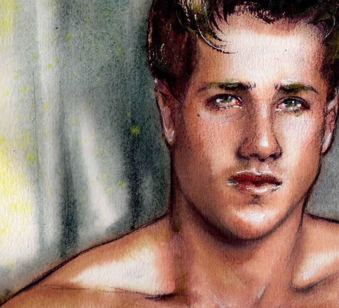 Original Watercolor Painting of a Young Man - Etsy