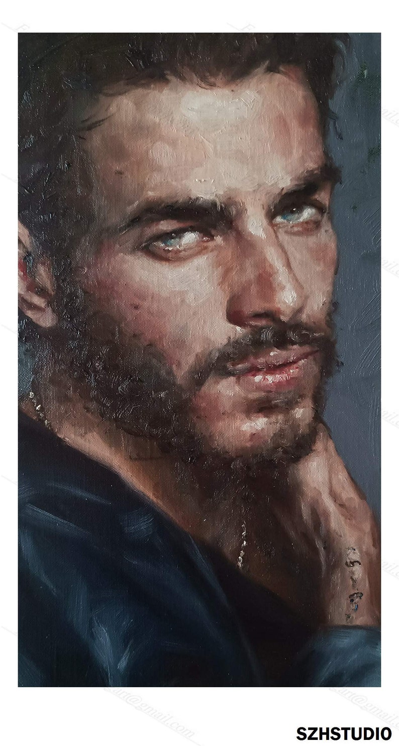 Original Oil Painting Handsome Young Man Portrait - Etsy