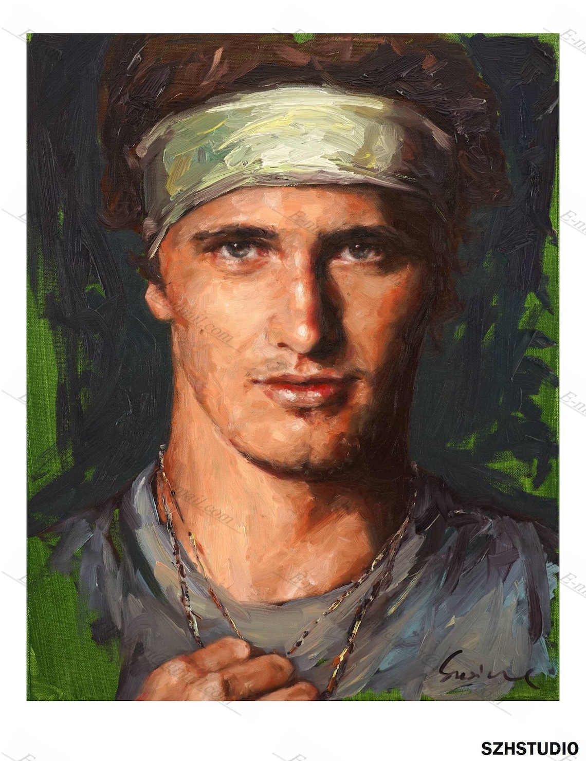 Original Oil Painting Handsome Young Man Portrait - Etsy