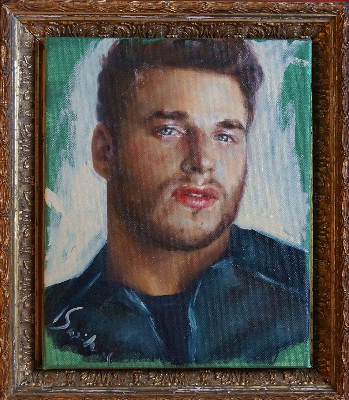 Original Oil Painting Young Man Portrait Handsome - Etsy