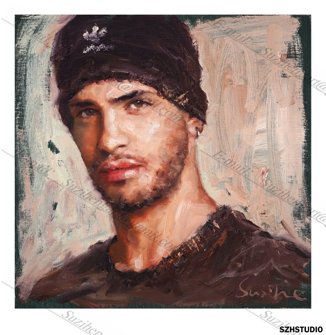 Original Oil Painting Young Man Portrait Handsome - Etsy UK