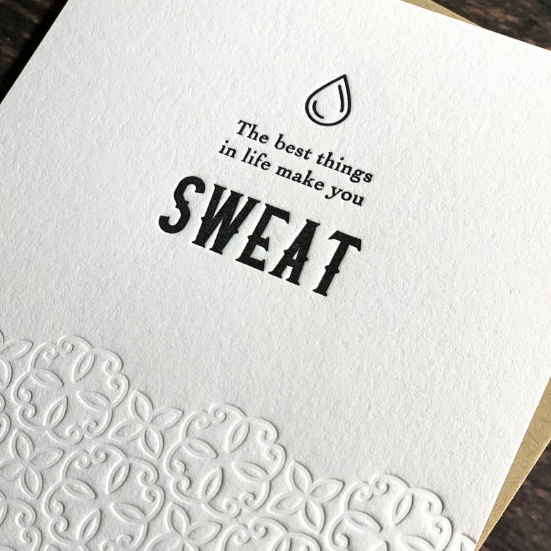 Sweat. Gym Birthday Card. Care Package for Her. Gym Buddy. Funny Card ...