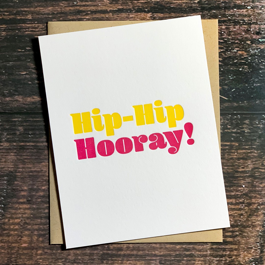 Hip-hip Hooray. Encouragement Card. Congratulations Card. Celebrate ...