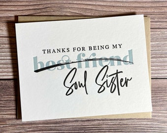 Thank You Card for Best Friend, Thank You for Being You, Bestie Thank ...