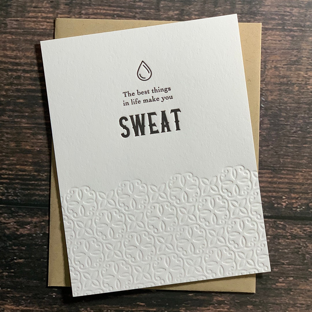 Sweat. Gym Birthday Card. Care Package for Her. Gym Buddy. Funny Card ...