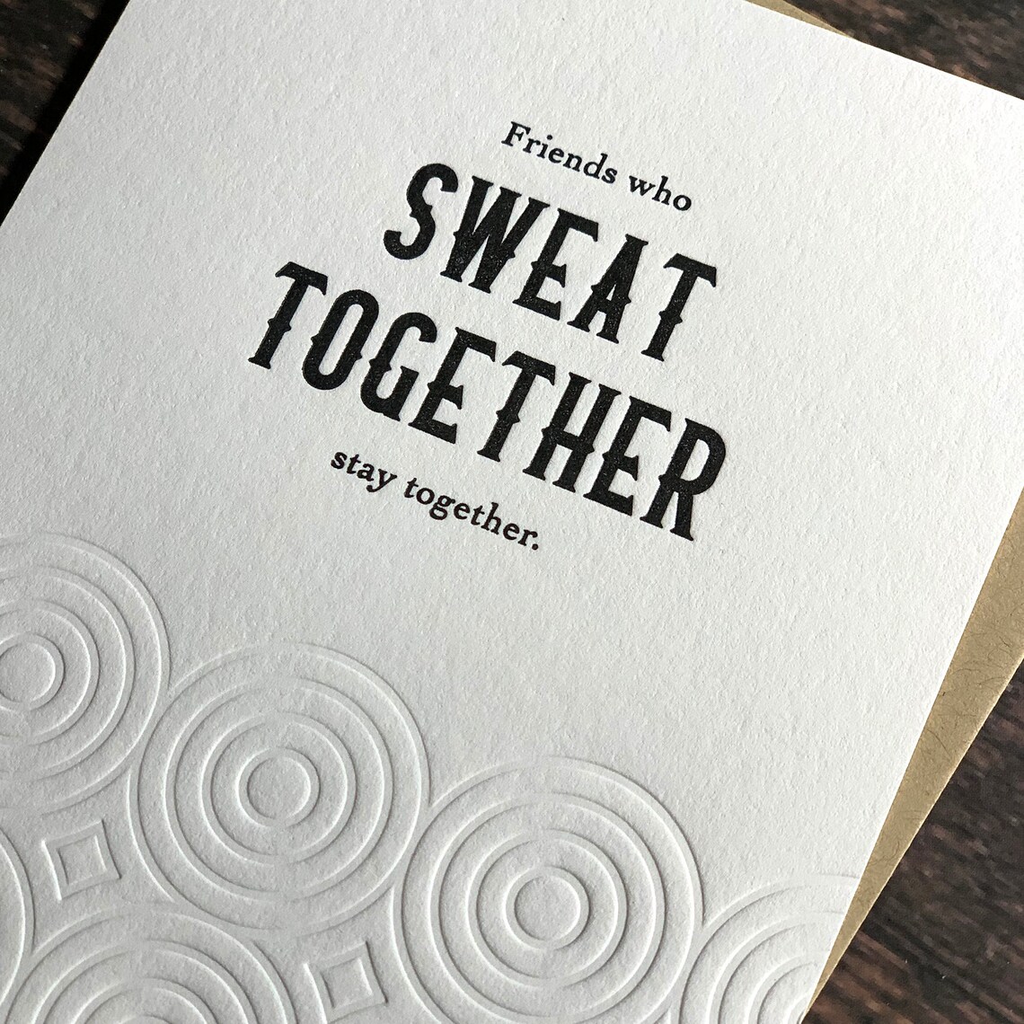Sweat Together. Gym Birthday Card. Yoga Birthday Card. Yoga Teacher ...