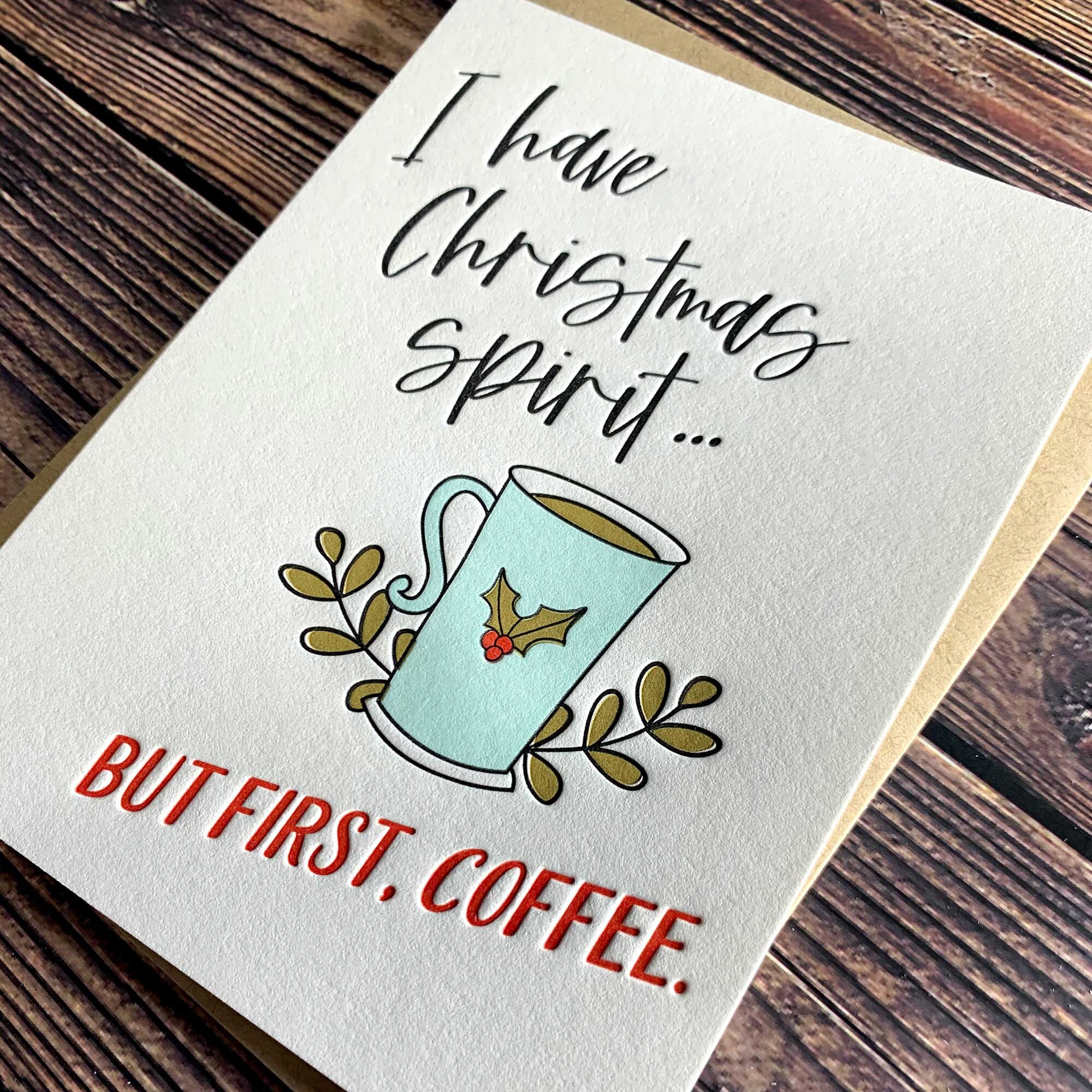 First Coffee, Christmas Gift Card Holder Card, Teacher Coffee Gift Card ...