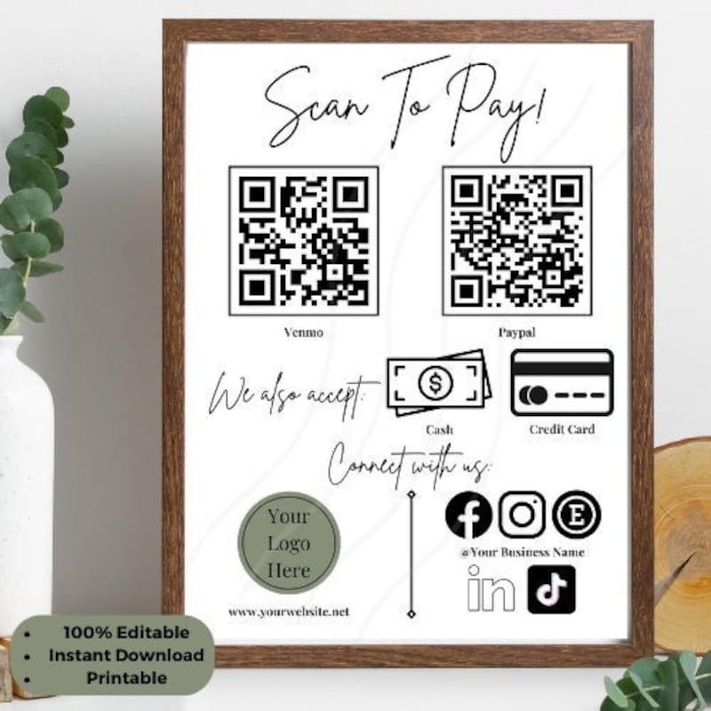 Scan to Pay Sign - Etsy