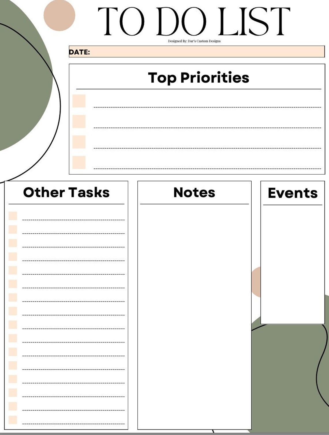 Cute to Do List Template PDF | to Do List | Printable + Digital to Do ...