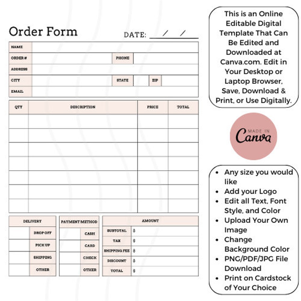 Order Form Template | Business Custom Order Form | Order Form ...