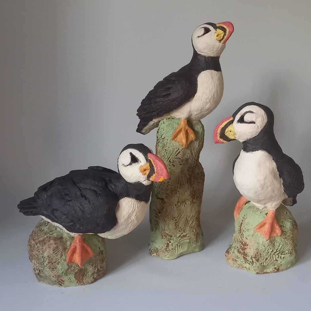 Lovely Puffin Sculpture. Made by Me. Completey Unique. - Etsy