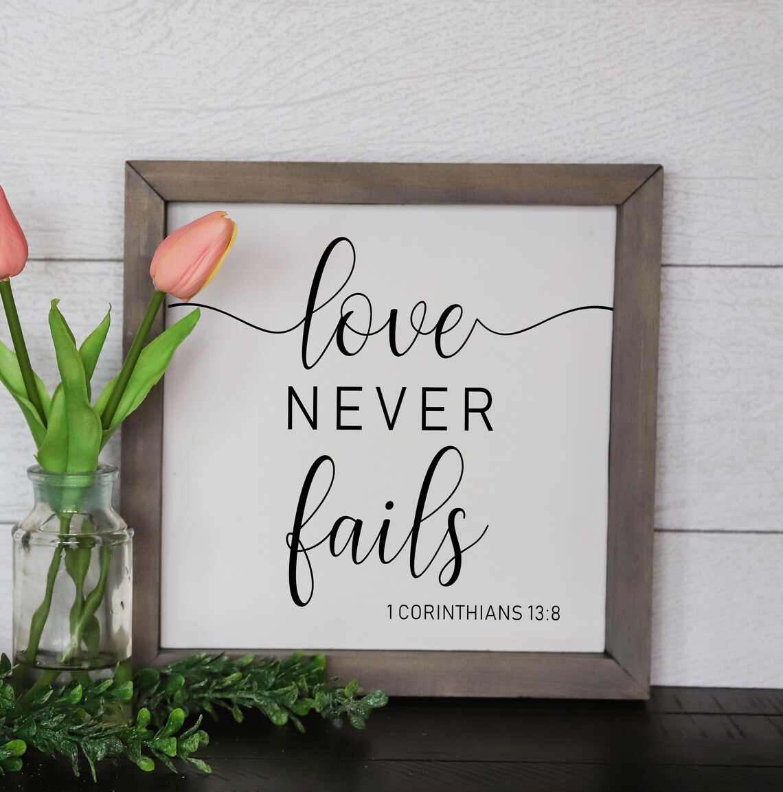 Love Never Fails Wood Sign Valentines Home Decor | Etsy