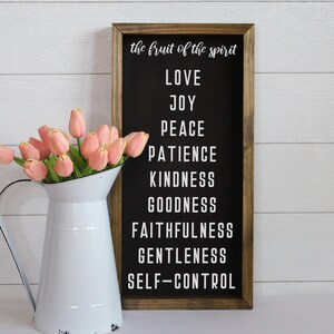 Fruit of the Spirit Wood Sign Love Joy Peace Sign Christian Wood Sign ...