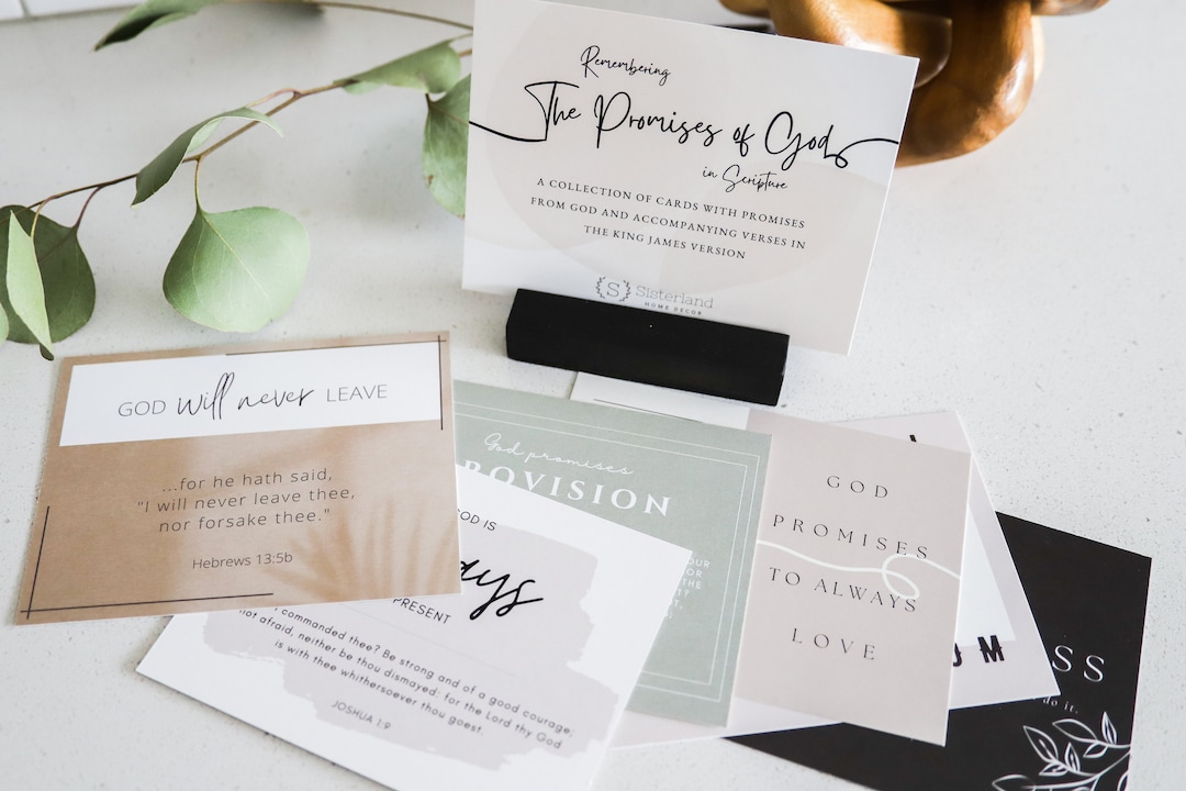 KJV Promises of God Scripture Cards, Memorizing Cards, Bible Verse Card ...