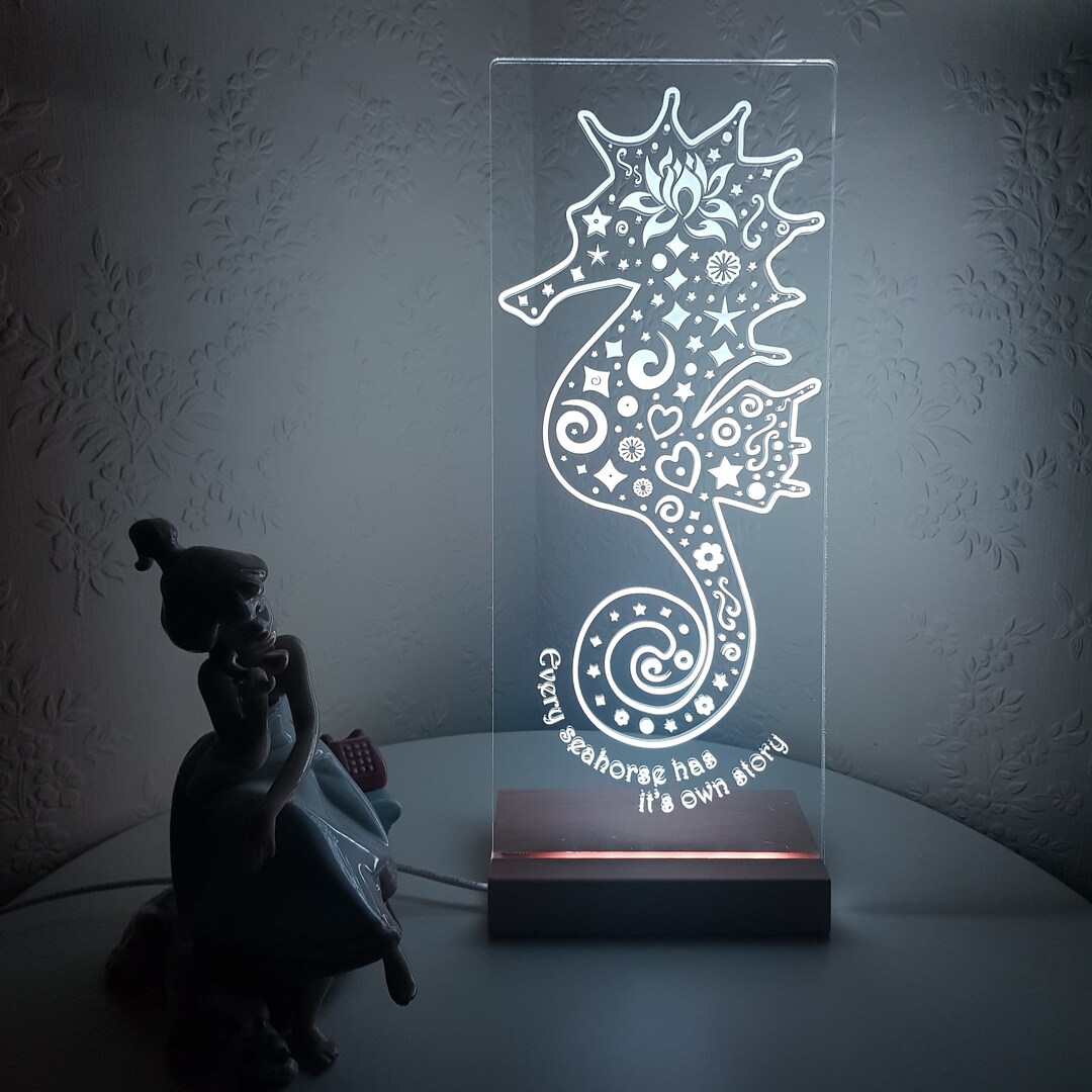 Seahorse Table Lamp, Seahorse Colour Changing Lamp, Low Level Lighting ...
