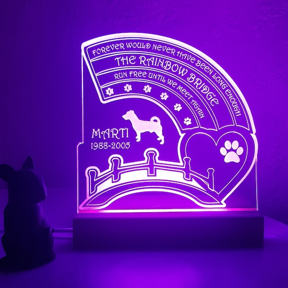 Memorial Pet Rainbow Bridge Led Lamp Rainbow Bridge Light - Etsy