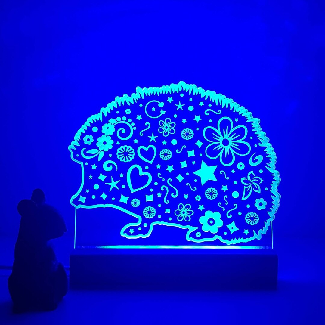 Hedgehog Led LIGHT, Hedgehog Light, Colour Changing Light, Personalised ...
