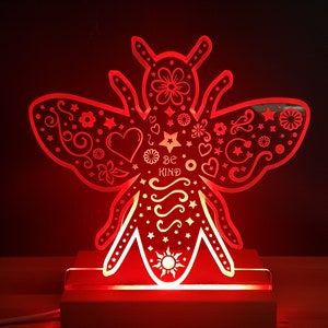 Bumble Bee Kind Light, Bee Light, Kids Bedroom Lamp, Colour Changing ...